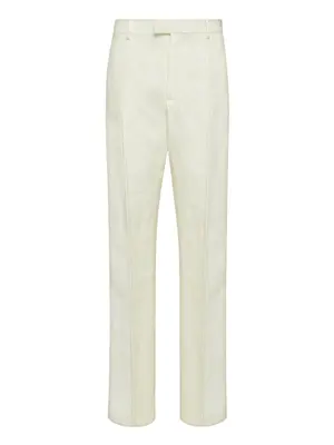 Bottega Veneta Linen Straight Pants - White