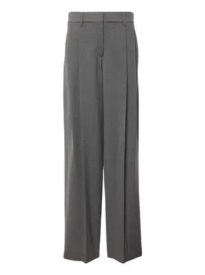 Brunello Cucinelli Wool Wide-leg Trousers - Grey