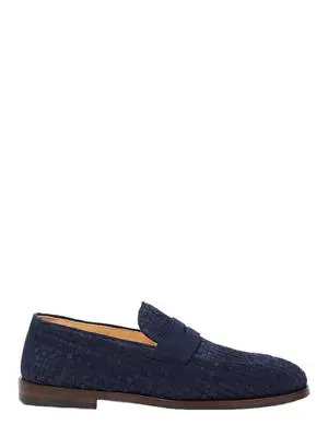 Brunello Cucinelli Woven Suede Loafers - Blue