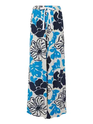Faithfull The Brand Kartika Floral Wide-leg Pants - Blue