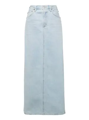 AGOLDE Astrid Slice Denim Maxi Skirt - Blue