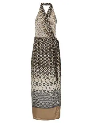 BRUNELLO CUCINELLI Brunello Cucinelli Printed Silk Maxi Dress