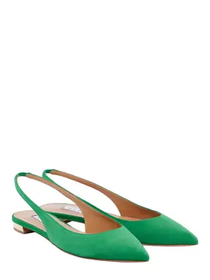 AQUAZZURA Aquazzura Purist Suede Slingback Flats