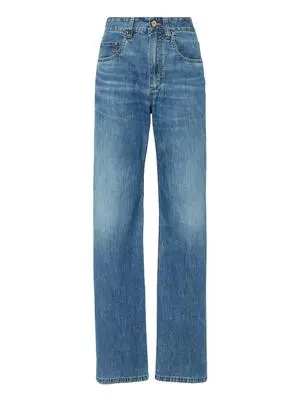 Brunello Cucinelli High-rise Straight Jeans - Blue