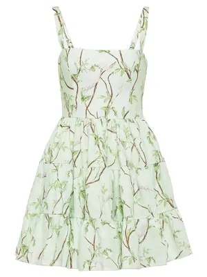 Agua Bendita Lima Printed Minidress - Green