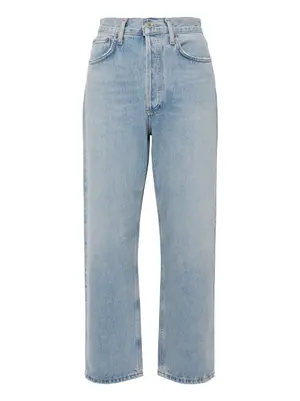 AGOLDE 90's Crop Mid-rise Straight Jeans - Blue