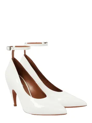 Alaïa Shark Patent Leather Pumps - White