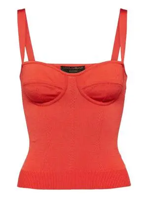 Dolce & Gabbana Knitted Bustier - Red