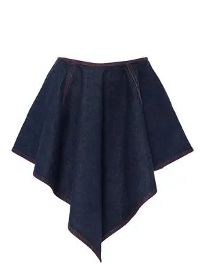Alaïa Triangle Asymmetric Denim Miniskirt - Blue