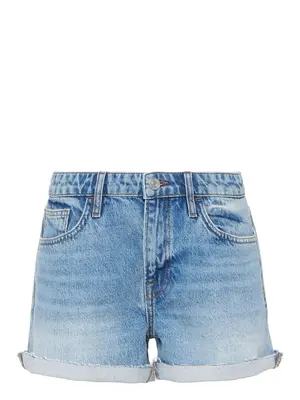 FRAME Le Grand Garçon High-rise Denim Shorts - Blue