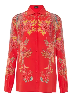Etro Floral Silk Shirt - Red