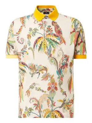Etro Printed Cotton Piqué Polo Shirt Multicoloured