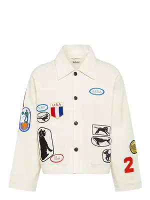 BODE Cambridge Patch-appliqué Cotton Canvas Jacket - White