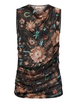Dorothee Schumacher Sheer Flowers Draped Top - Multicoloured