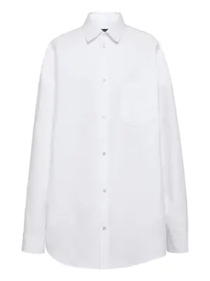 Balenciaga Oversized Cotton Poplin Shirt - White