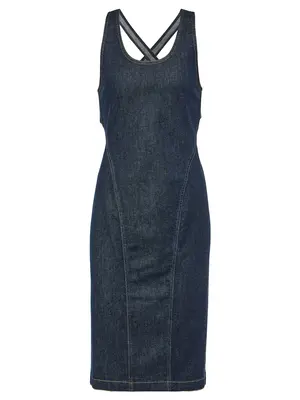 Alaïa Denim Midi Dress - Blue