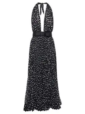 Dolce & Gabbana Polka-dot Chiffon Midi Dress - Black