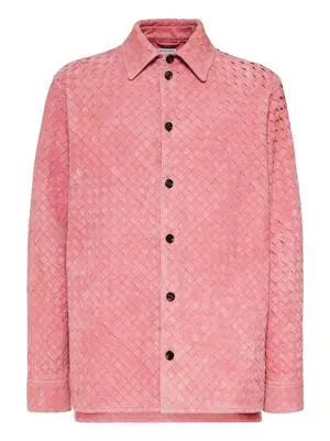 Bottega Veneta Intrecciato Suede Shirt - Pink