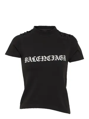Balenciaga Gothic Type Shrunk T-shirt - Black