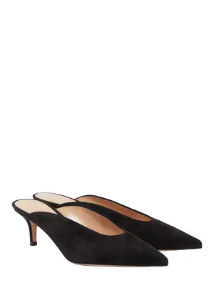 GIANVITO ROSSI Suede Mules - Black