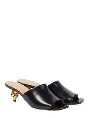 Bottega Veneta Knot 45 Leather Mules - Black