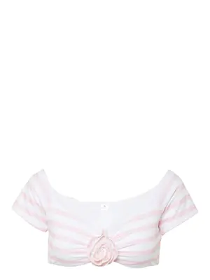 BANANHOT Stefani Striped Crop Top - Pink
