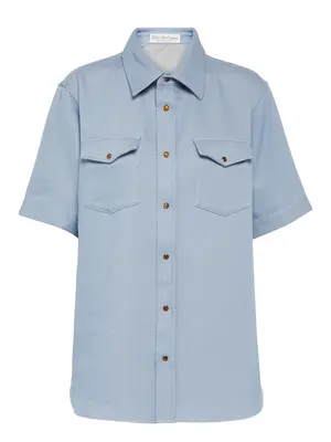GOD'S TRUE CASHMERE Cashmere And Cotton Shirt - Blue