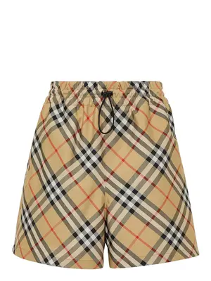 Burberry Check Bermuda Shorts - Beige