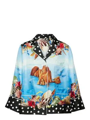 Dolce & Gabbana Capri Printed Silk Satin Shirt - Multicoloured