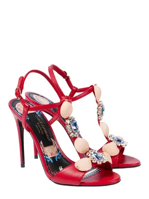 DOLCE & GABBANA Dolce&Gabbana Capri Embellished Leather Sandals