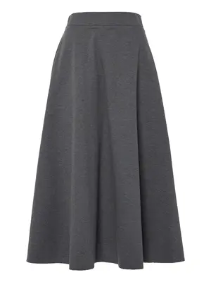 Brunello Cucinelli Cotton-blend Midi Skirt - Grey