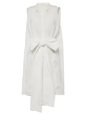 Erdem Embroidered Cotton-blend Minidress - White