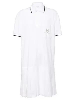 Brunello Cucinelli Pleated Cotton Polo Dress - White