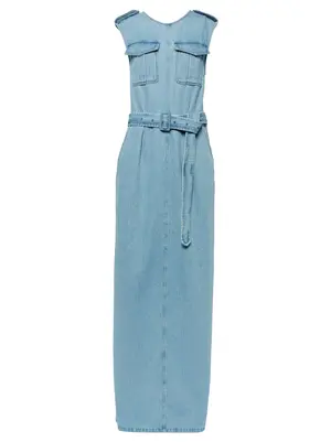 Dries Van Noten Denim Maxi Dress - Blue