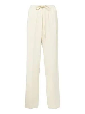 Asceno Aurelia Crêpe Straight Pants - White