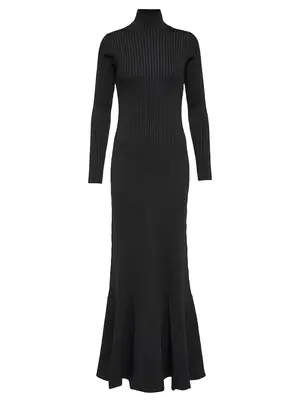 Balenciaga Silk-blend Maxi Dress - Black