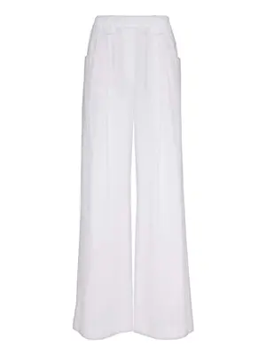 Brunello Cucinelli High-rise Wide-leg Pants - White