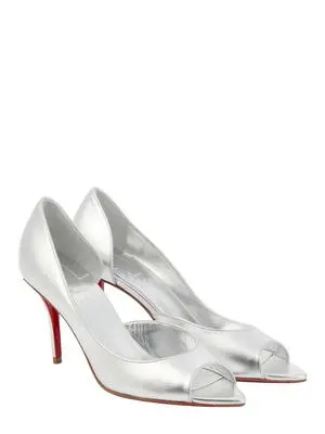 CHRISTIAN LOUBOUTIN Christian Louboutin Open Apostropha 80 Metallic Pumps