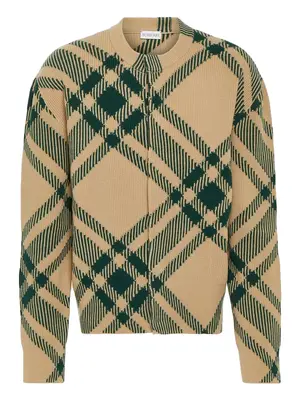 Burberry Check Wool-blend Cardigan - Multicoloured