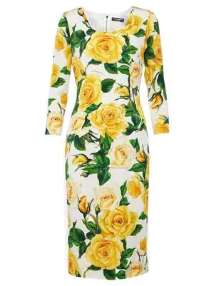 Dolce & Gabbana Floral Silk-blend Midi Dress - Multicoloured