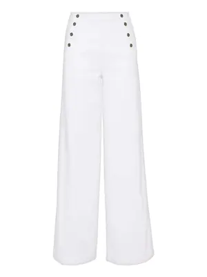 FRAME High-rise Wide-leg Pants - White