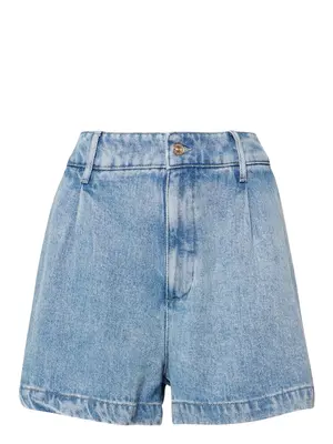 7 For All Mankind High-rise Pleated Shorts - Blue