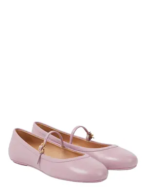 GIANVITO ROSSI Carla Mary Jane Flats - Pink