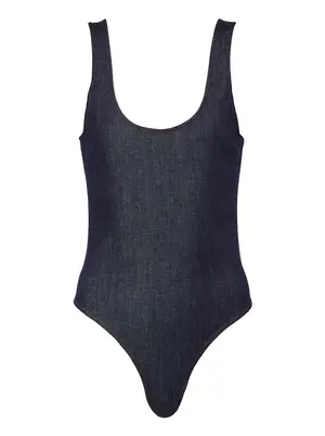 Alaïa Denim Bodysuit - Blue