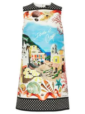 Dolce & Gabbana Capri Printed Cotton Mini Dress - Multicoloured