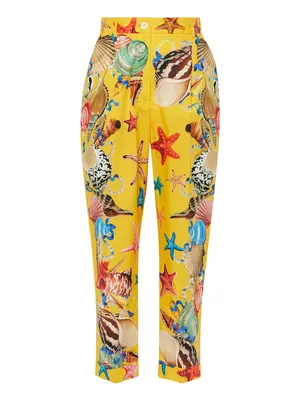 Dolce & Gabbana Capri Printed Tapered Pants - Yellow