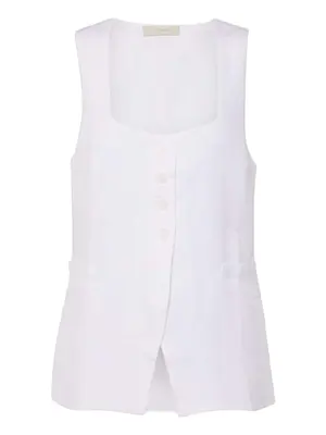 Faithfull The Brand Maya Linen Vest - White