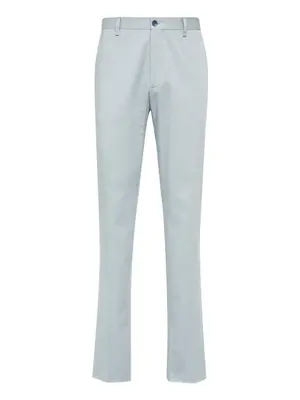 Etro Embroidered Paisley Cotton Jacquard Chinos - Blue