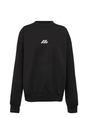 Balenciaga Crewneck Cotton Jersey Sweatshirt - Black