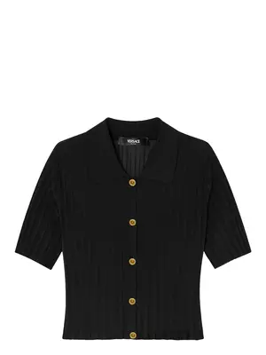 Versace Button-up Knit Shirt - Black